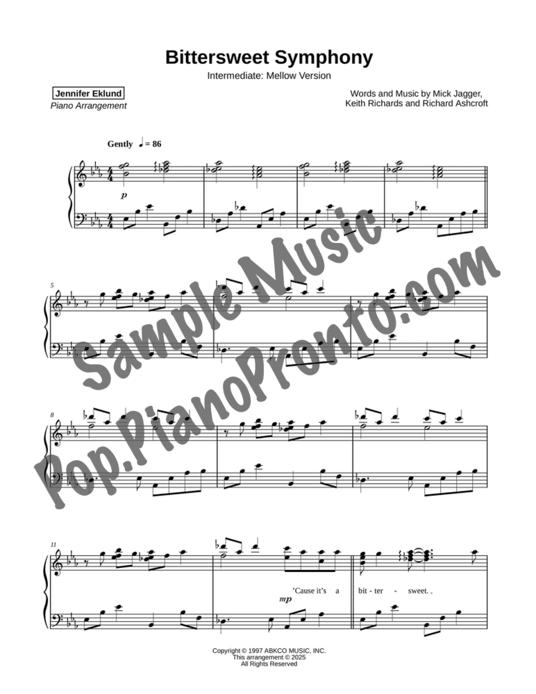 Bittersweet Symphony (Intermediate: Mellow Version) By The Verve - F.M ...