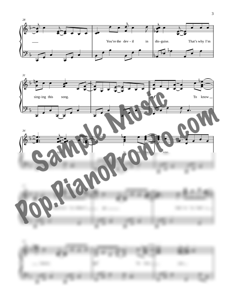 Beautiful Stranger (Intermediate Piano) By Madonna - F.M. Sheet Music ...