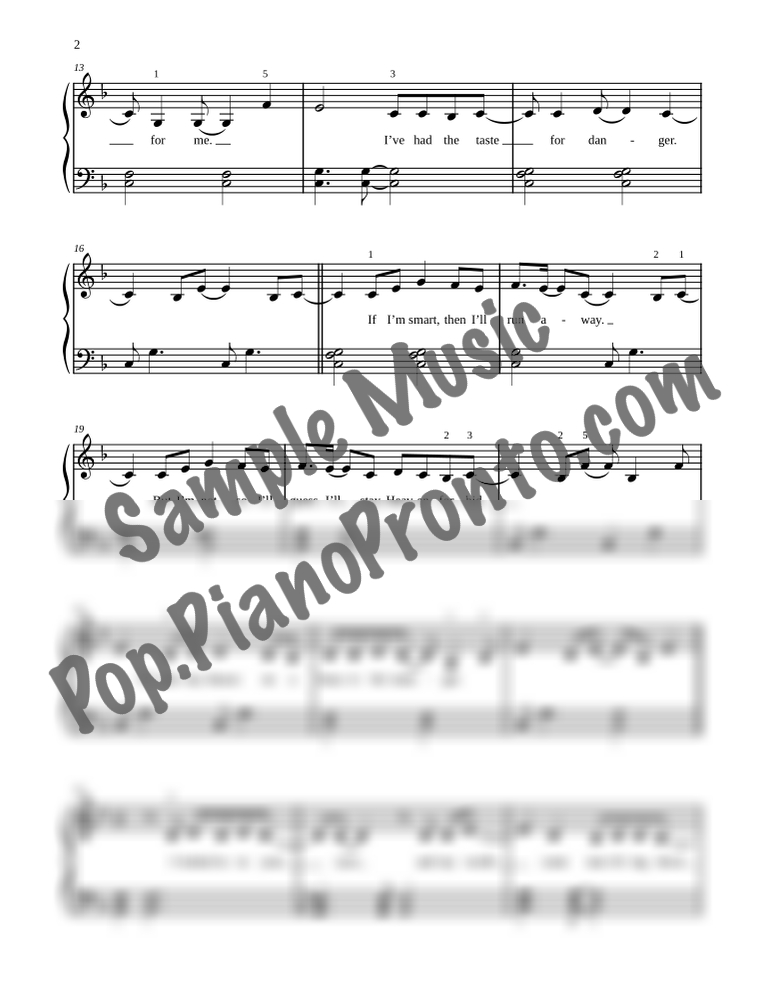 Beautiful Stranger (Easy Piano) By Madonna - F.M. Sheet Music - Pop ...