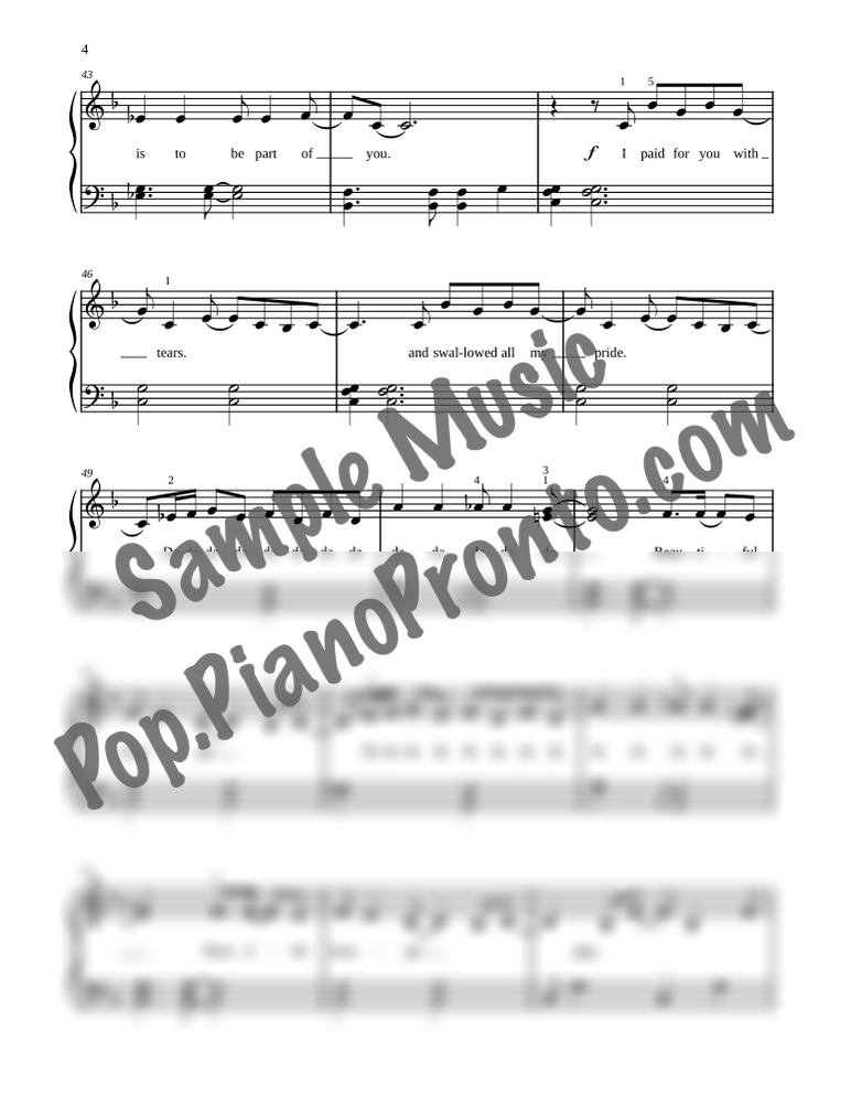 Beautiful Stranger (Easy Piano) By Madonna - F.M. Sheet Music - Pop ...