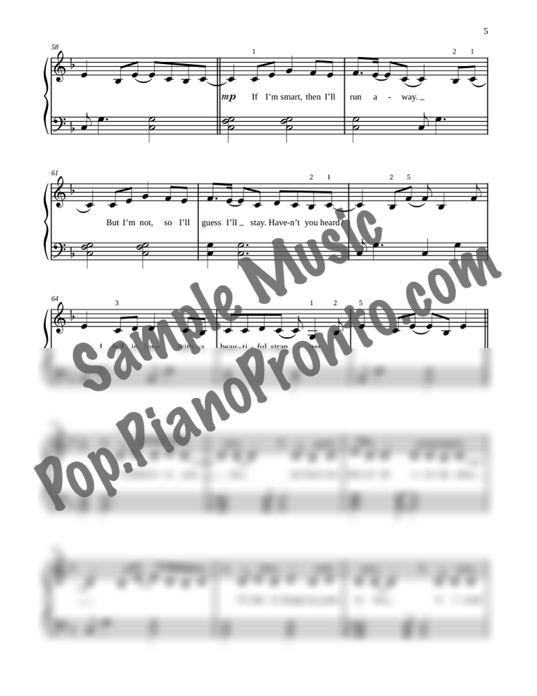 Beautiful Stranger (Easy Piano) By Madonna - F.M. Sheet Music - Pop ...