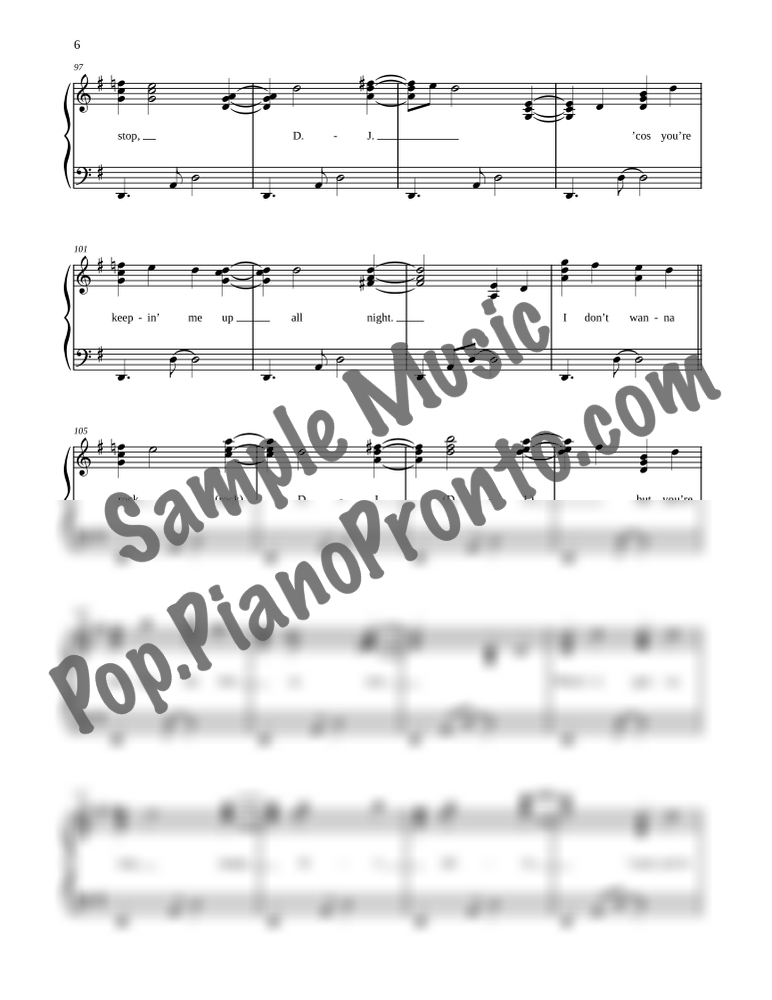 Rock DJ (Intermediate Piano) By Robbie Williams - F.M. Sheet Music ...